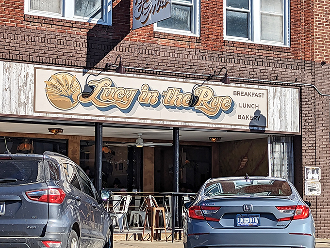 Lucy in the Rye's vintage-style storefront beckons from downtown Sylva like a breakfast beacon, promising culinary delights behind those welcoming doors.