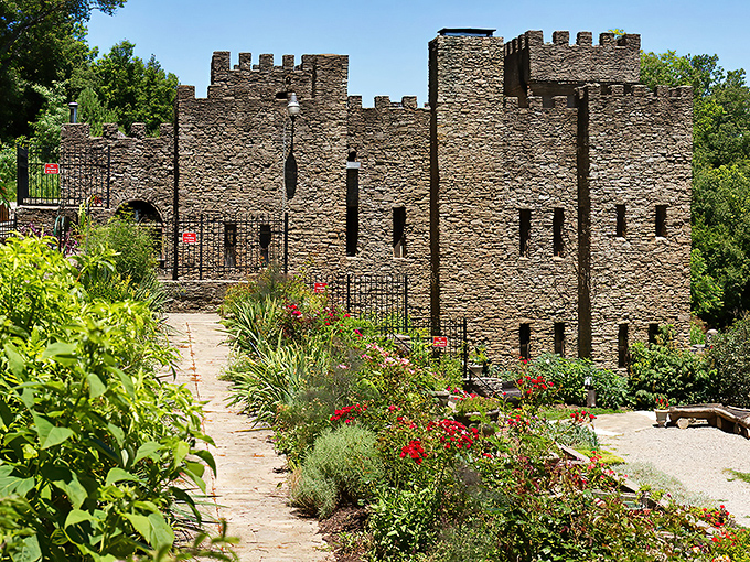 Stone towers rise like something from a medieval dream, complete with battlements that would make Rapunzel jealous.