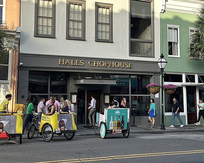 The elegant fa&ccedil;ade of Halls Chophouse stands proudly on Charleston's King Street, a beacon for carnivores and the culinarily curious alike. 