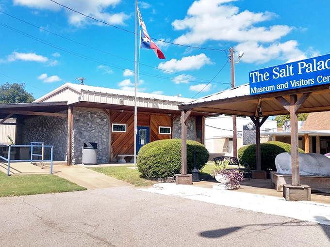 Welcome to the Salt Palace, where the building itself is a literal lick of history standing proudly on Grand Saline's Main Street.