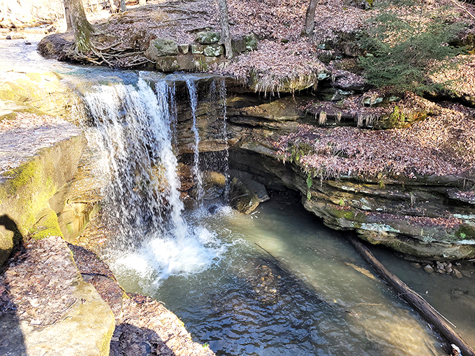 Nature's perfect staircase &ndash; water cascading over ancient sandstone ledges creates a mesmerizing display that's worth every step of the journey. 