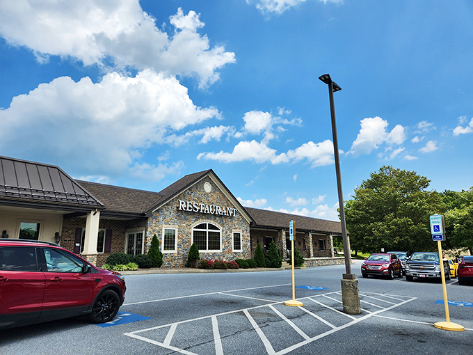 The stone facade welcomes hungry travelers like a beacon of comfort food hope. This isn't just a restaurant&mdash;it's a destination worth the drive.