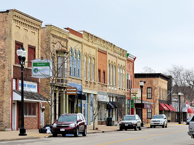 Historic brick facades line Princeton's main street, where time slows down and window shopping becomes an Olympic-worthy event.
