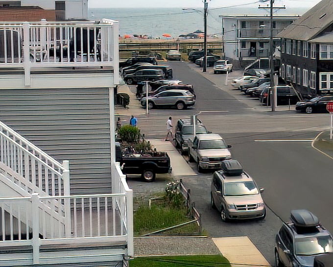 Aerial dreams come true in Bethany Beach, where colorful beach houses form a perfect patchwork leading to golden sands and the endless Atlantic horizon.