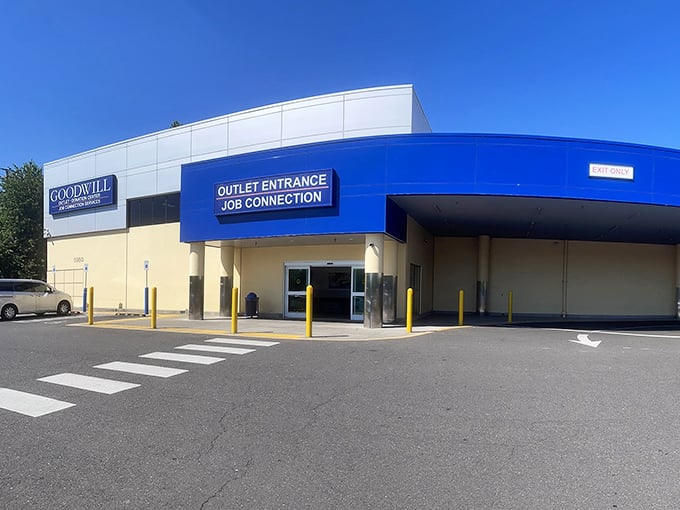 The unassuming exterior of Portland's ultimate treasure hunting ground. Behind these walls, bargain adventures await the brave and the thrifty.