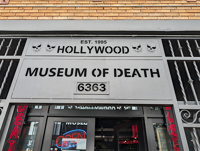 The Museum of Death's Hollywood Boulevard storefront doesn't hide what's inside &ndash; mortality meets tourism head-on.