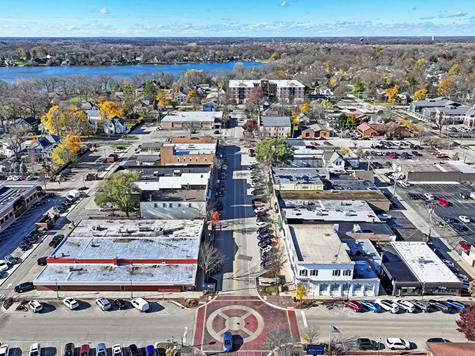 Grayslake's downtown stretches toward the shimmering lake beyond, offering postcard-perfect views without the premium price tag that usually accompanies waterfront living.