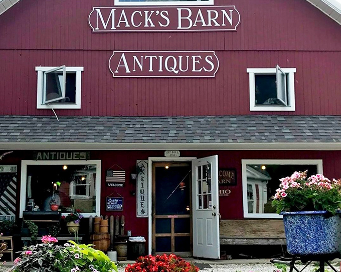 The classic red exterior with white trim isn't just a building&mdash;it's a time portal disguised as a barn. Americana at its finest!