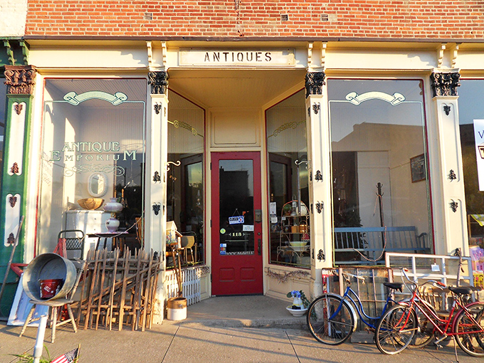 That iconic red door isn't just an entrance—it's a time portal disguised as a storefront. Welcome to treasure hunting headquarters!