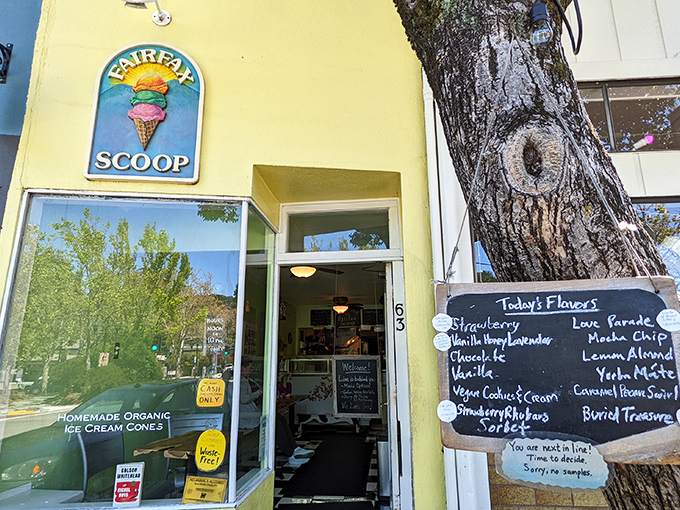 The sunshine-yellow exterior of Fairfax Scoop isn't just a building&mdash;it's a happiness headquarters where ice cream dreams come true.