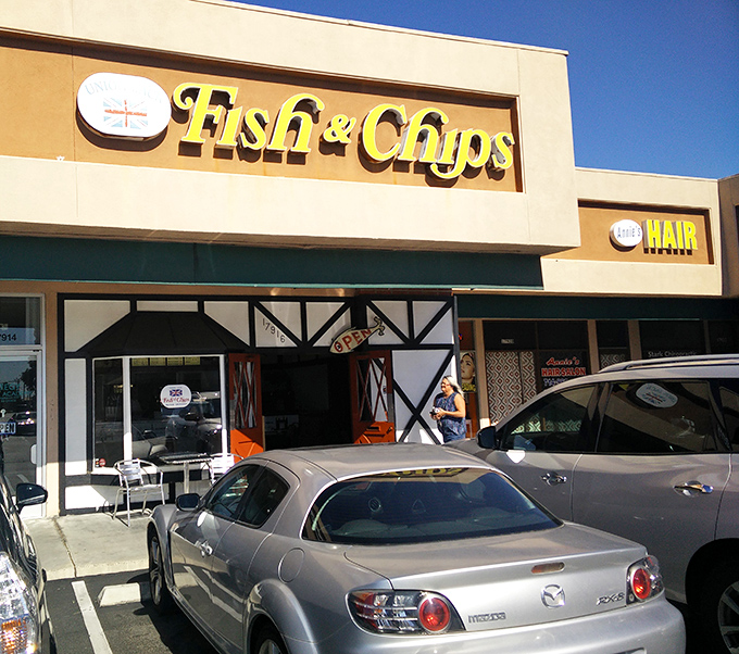 The unassuming storefront hides culinary treasures within&mdash;like finding Shakespeare in a comic book store. Tudor-style accents hint at the authentic British experience awaiting inside.