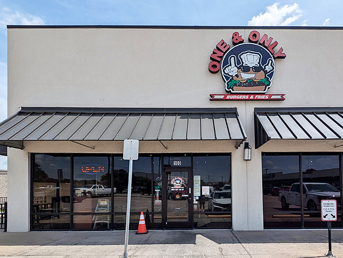 The unassuming storefront might not stop traffic, but that cartoon chef with sunglasses knows something you don't yet &ndash; burger nirvana awaits inside.