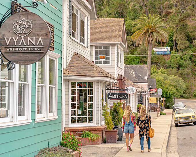 Cambria's East Village invites you to stroll past colorful storefronts like Vyana and Amphora, where shopping becomes an adventure rather than a chore.