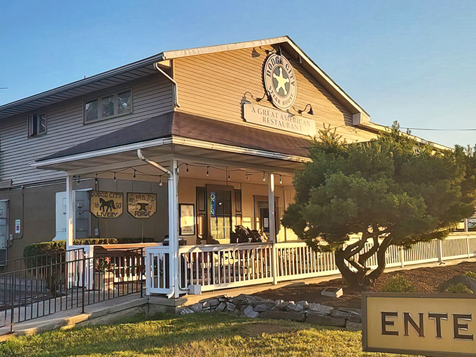 The unassuming exterior of Dodge City Steakhouse proves that culinary treasures don't always come in fancy packages. This is where steak dreams come true.
