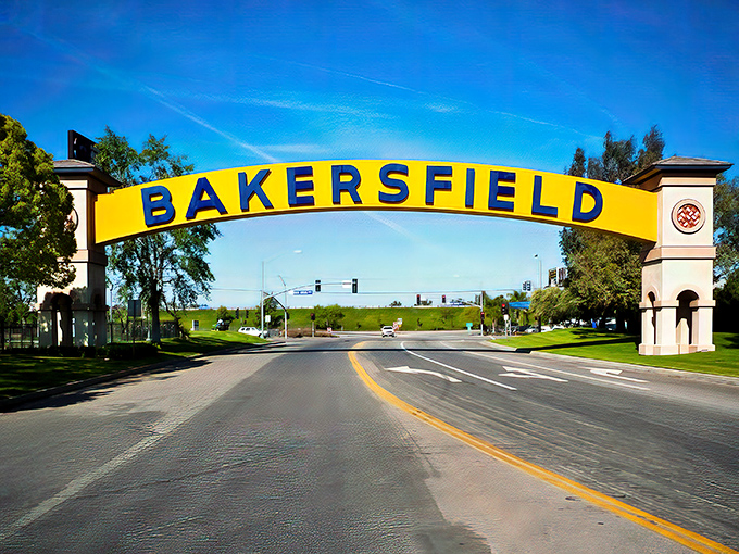 The iconic yellow Bakersfield arch welcomes visitors with California sunshine and small-town charm&mdash;proof that not all golden opportunities in the Golden State require coastal real estate.