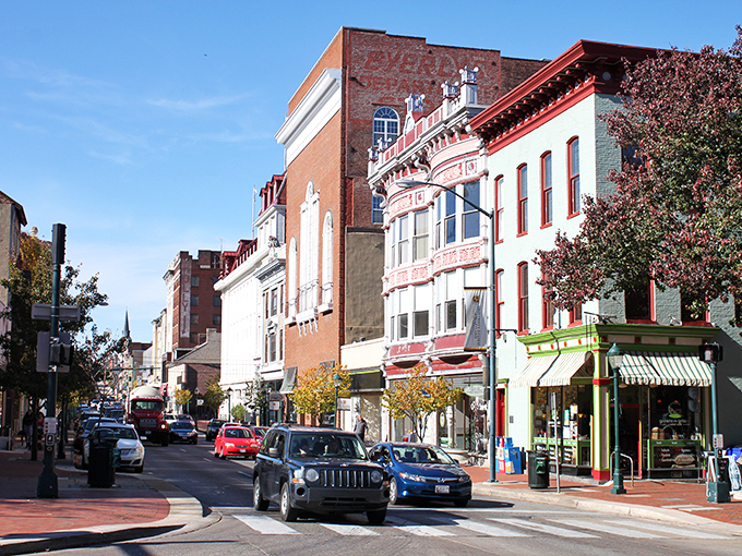 Historic brick facades line downtown Hagerstown, where architectural character meets small-town charm. The kind of Main Street that makes you want to slow down and explore.