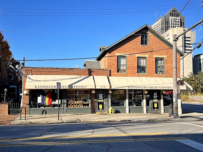 This charming brick facade houses Columbus's sandwich sanctuary, where culinary dreams come deliciously true.