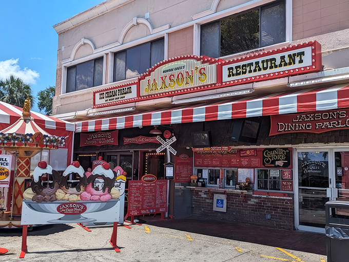 The red and white striped awning of Jaxson's isn't just decoration&mdash;it's a beacon calling to ice cream lovers from miles around.