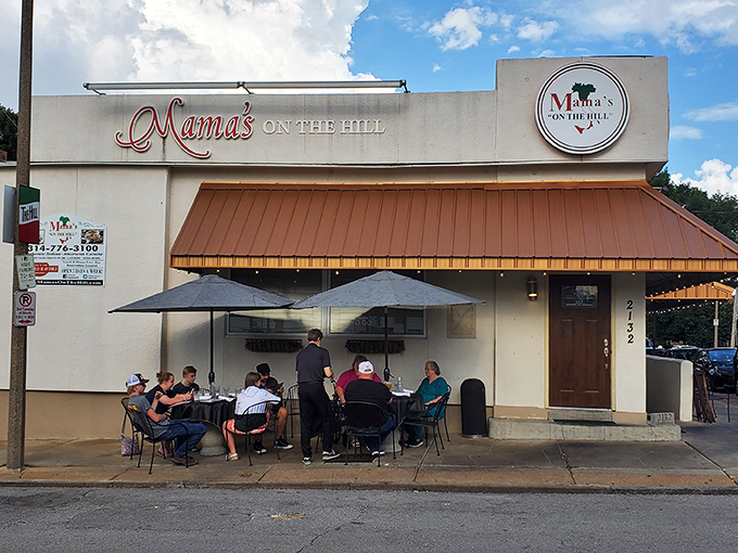 The unassuming storefront of Mama's On The Hill belies the culinary treasures within - kind of like finding a Lamborghini parked in your neighbor's modest garage.