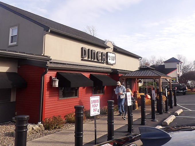 The bright red exterior of Diner 248 stands like a beacon of comfort food hope along Route 248 in Easton, beckoning hungry travelers with its classic charm.