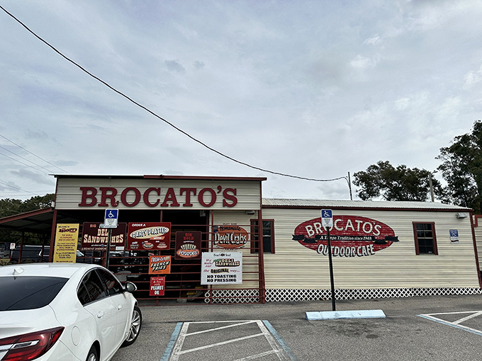 The unassuming facade of Brocato's might not scream "culinary landmark," but locals know this humble storefront houses Tampa's Cuban sandwich royalty.