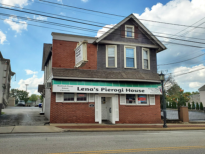 The unassuming exterior of Lena's Pierogi House proves once again that culinary treasures often hide behind the most modest facades. Eastern European magic awaits inside!
