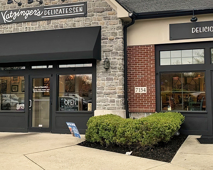 The stone facade of Katzinger's Dublin welcomes hungry pilgrims like a temple dedicated to the sandwich gods. Classic yet inviting.