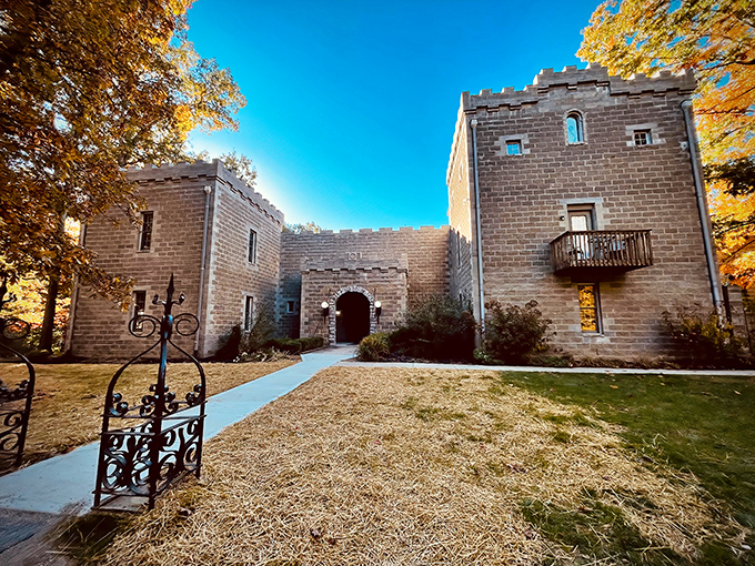 Stone towers and crenellated walls rise from the Ohio countryside like a medieval mirage. Autumn's golden touch makes this fairy tale even more enchanting.