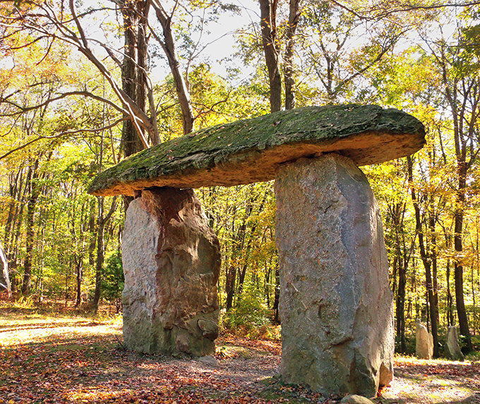 The stone labyrinth invites contemplative wandering, like nature's own meditation app but without the subscription fees.