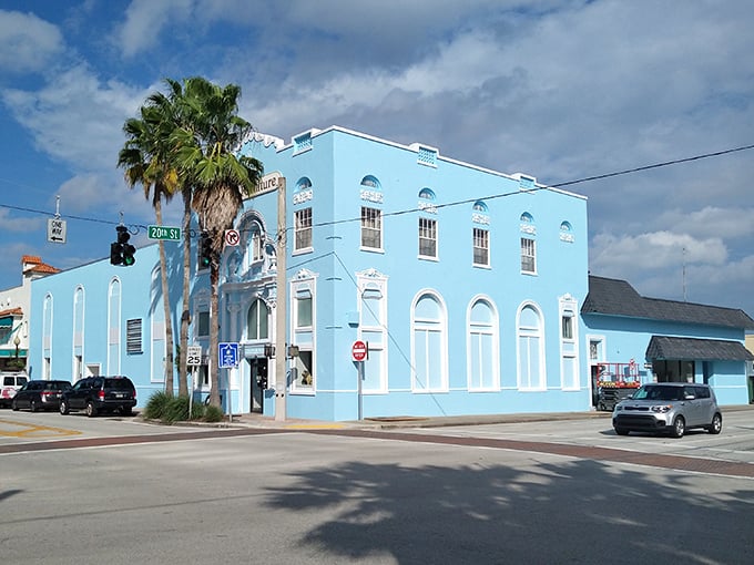 The sky-blue historic building housing Vintage Vero stands out like a tropical oasis in downtown Vero Beach, beckoning treasure hunters with its architectural charm.