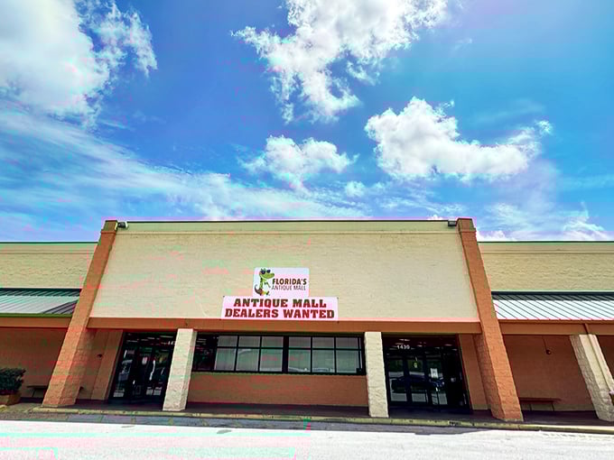 The unassuming storefront belies the treasure trove within. Like finding a secret portal to the past under Florida's brilliant blue skies.