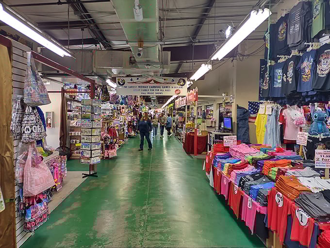 The legendary green aisles of Main Gate Flea Market stretch before you like retail therapy's yellow brick road. Treasure hunting starts here!