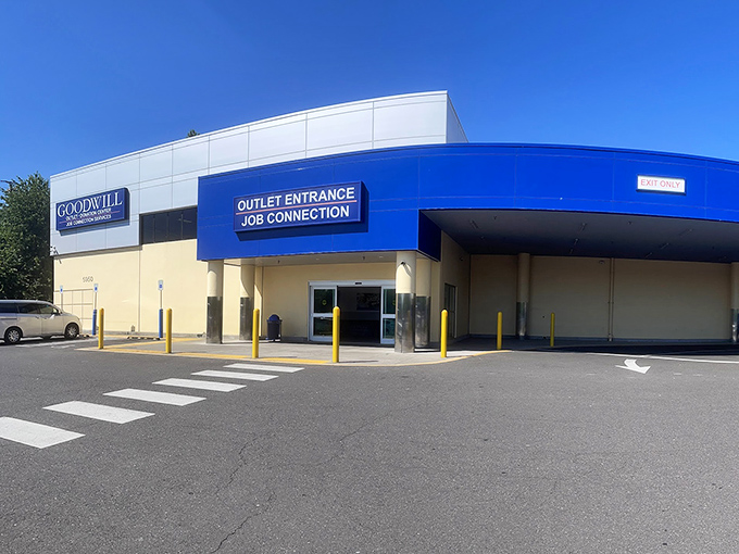 The unassuming exterior of Portland's ultimate treasure hunting ground. Behind these walls, bargain adventures await the brave and the thrifty.