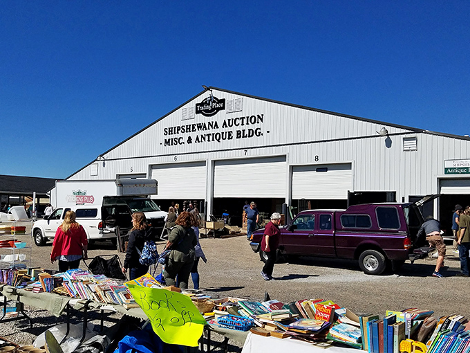 The Shipshewana Auction & Antique Building stands like a treasure chest waiting to be opened, promising discoveries that'll have you texting photos to bewildered family members all day.