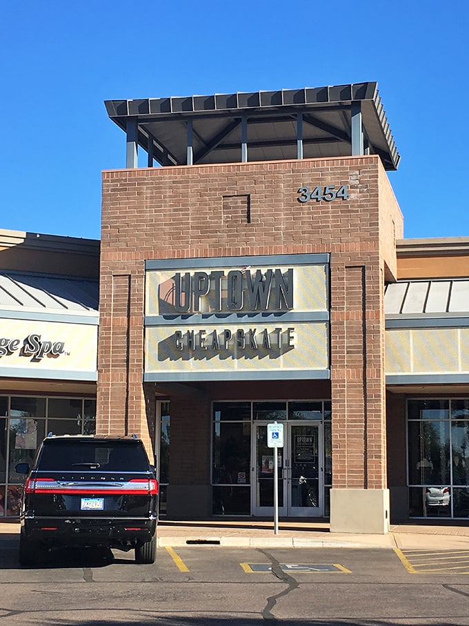 The brick facade promises nothing fancy, but like a poker player with four aces, Uptown Cheapskate keeps its treasures hidden inside. Fashion salvation awaits in Chandler.