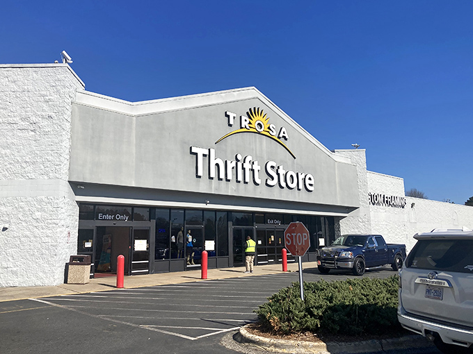 That distinctive TROSA logo welcomes treasure hunters to Durham's most surprising retail adventure destination.