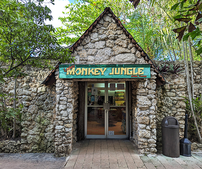The stone entrance to Monkey Jungle looks like something Indiana Jones would discover right before the boulder chase scene begins. 