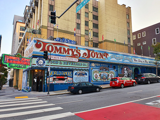 Tommy's Joynt announces itself to San Francisco with all the subtlety of a Broadway musical&mdash;vibrant, bold, and promising a show inside.
