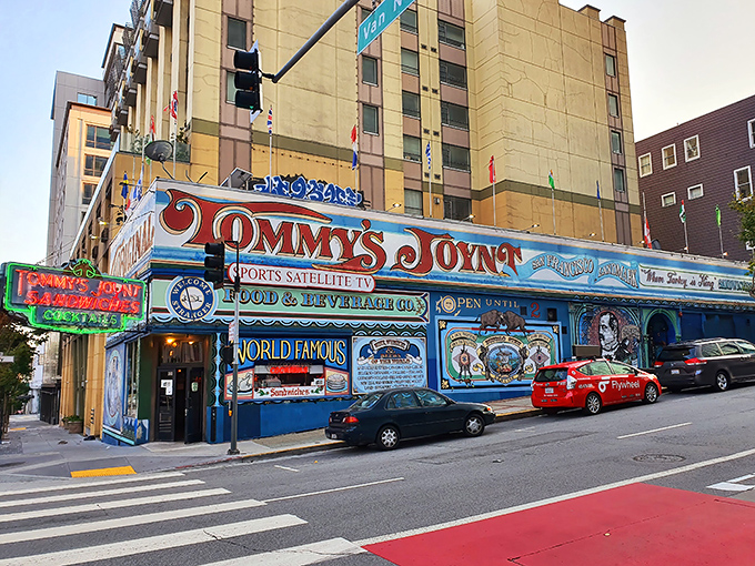 Like a technicolor fever dream on Van Ness Avenue, Tommy's Joynt announces itself with all the subtlety of a carnival barker who's had too much coffee.