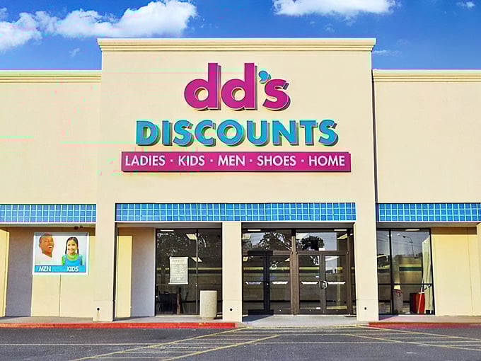 The vibrant purple and teal signage of dd's DISCOUNTS stands out like a beacon of bargains in the Florida retail landscape.