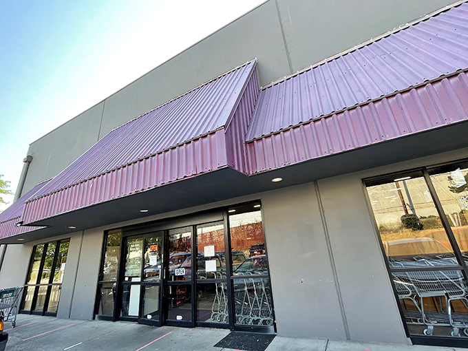 Those purple awnings aren't just eye-catching&mdash;they're practically a beacon for bargain hunters. Like a royal welcome to the kingdom of secondhand treasures.