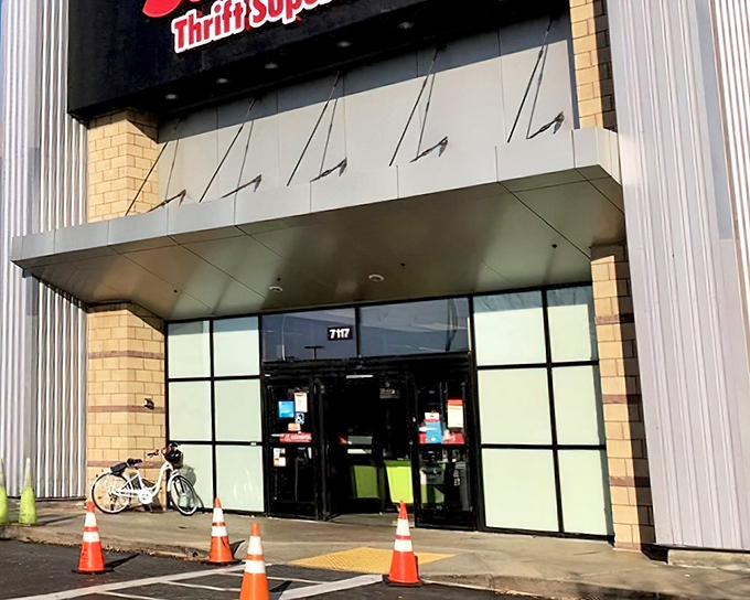 The red Savers sign stands out like a beacon of bargain-hunting hope. This unassuming exterior houses a universe of second chances and unexpected treasures.