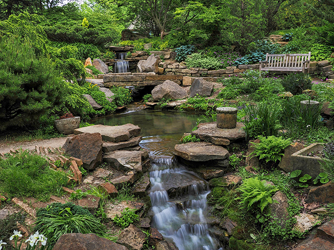 The Stream Garden at Inniswood transforms ordinary rocks and water into nature's symphony. Mother Nature showing off her landscape architecture degree.