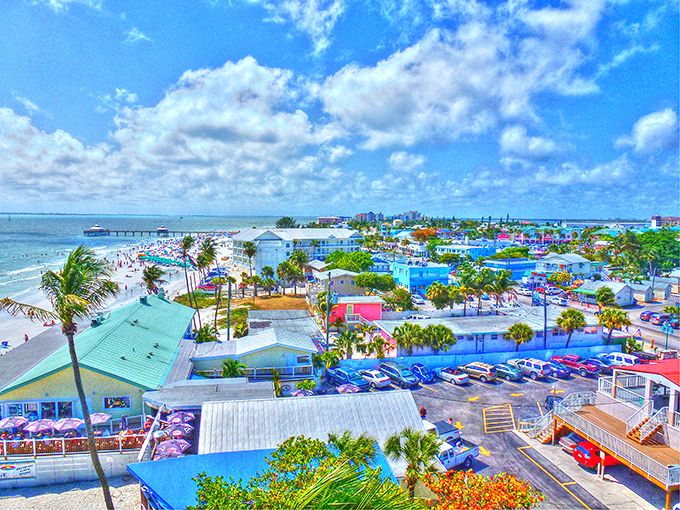 Fort Myers Beach dazzles with its colorful buildings and pristine shoreline. Paradise doesn't need a dress code—flip-flops are the only footwear required here.