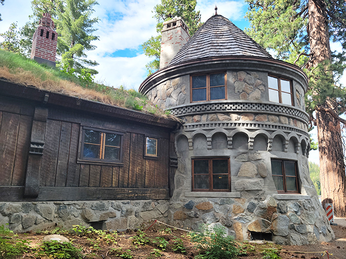 Stone and timber blend in perfect harmony at Vikingsholm, where Scandinavian craftsmanship meets California wilderness. Who needs Norway when you've got Tahoe?