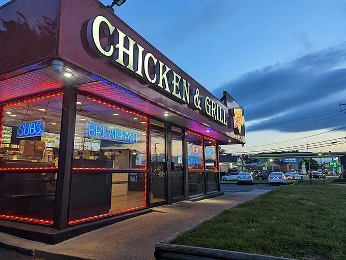 The bright red exterior of Legends isn't trying to be subtle—it's proudly announcing "serious comfort food happens here" with all the subtlety of a dinner bell.
