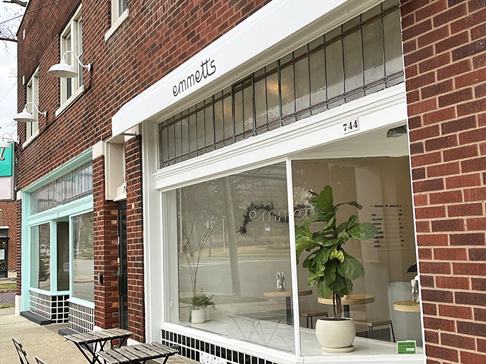 Minimalist charm in brick and mortar&mdash;Emmett's unassuming exterior belies the breakfast revolution happening inside this Columbus hotspot.