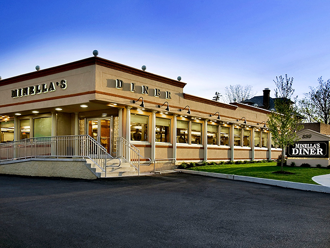 Classic Americana stands proudly on Lancaster Avenue, where Minella's beige and burgundy exterior promises comfort food that's stood the test of time.