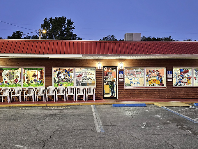 The unassuming exterior of The Biscuit Barn belies the culinary treasures within. That red roof has become a beacon for breakfast lovers throughout Crystal River.