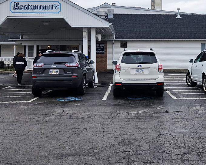 The unassuming exterior of Das Dutch Haus belies the culinary treasures within. Like finding a secret food paradise hiding in plain sight.